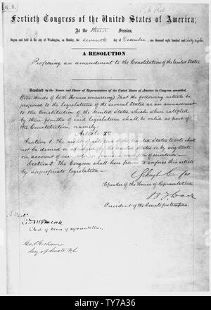 The fifteenth amendment Stock Photo - Alamy