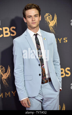 Actor Brandon Flynn arrives for the 69th annual Primetime Emmy Awards ...