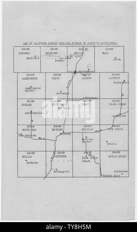 A map of Harrison County, Missouri, showing key points of activity ...