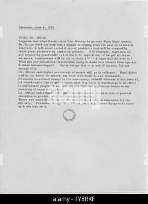 Memorandum of Telephone Conversation between President Eisenhower and ...