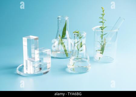 Glassware commonly used in medical testing and scientific experiments ...