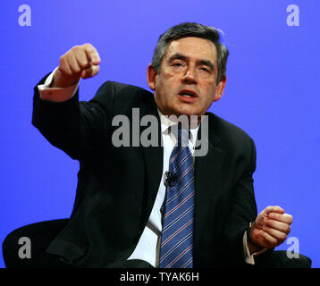 Prime Minister Gordon Brown answers questions at the launch of the ...