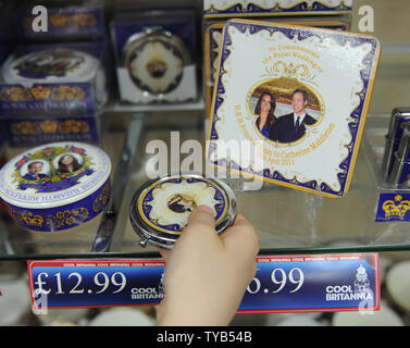 Souvenirs displayed in Piccadilly, London ahead of the 29th of April ...