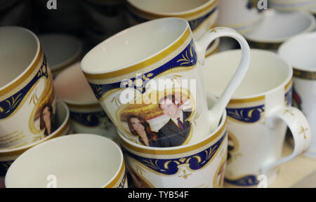 Souvenirs displayed in Piccadilly, London ahead of the 29th of April ...