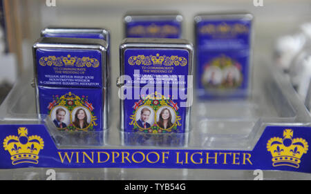 Souvenirs displayed in Piccadilly, London ahead of the 29th of April ...