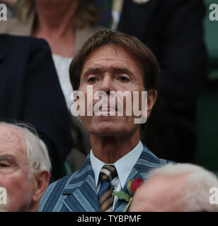 Sir Cliff Richard on day one of the 2026 Wimbledon Championships at the ...