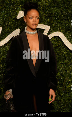 Barbadian- American singer Rihanna attends the "British Fashion Awards ...