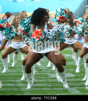 Miami Dolphins cheerleaders perform on the field during an NFL football ...