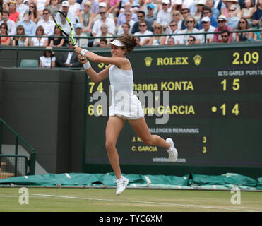 France's Caroline Garcia returns the ball to United States' Bernarda ...