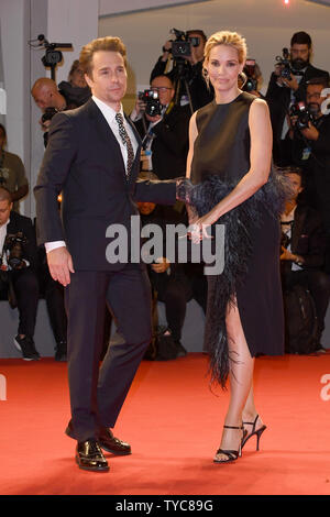 American actor Sam Rockwell and his wife arrive at the world premiere ...