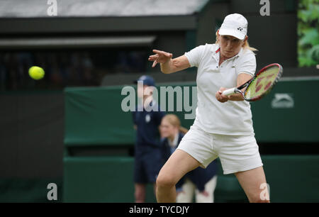 American John Mcenroe plays an exhibition doubles match against ...