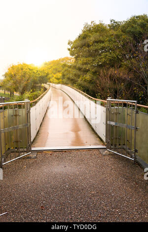 Narrow walkway after rain Stock Photo - Alamy