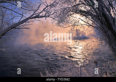 Heihe big platform rime beautiful scenery Stock Photo - Alamy