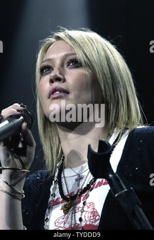 Hilary Duff performs at the Y100.7 Jingle Ball concert, at the Office ...