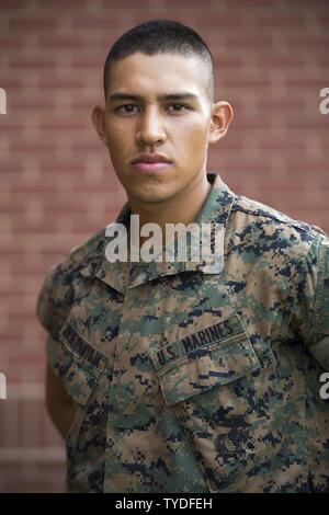 U.S. Marine Corps Pfc. Jose Solis with 1st Platoon, Alpha Company, 1st ...
