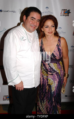 Emeril Lagasse and Gloria Estefan arrive at the Miami Rocks fundraiser ...