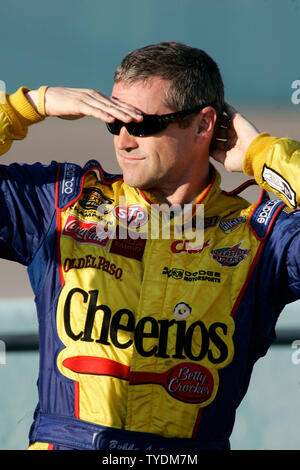 Bobby Labonte watches qualifying as he waits for his turn in the Nascar ...