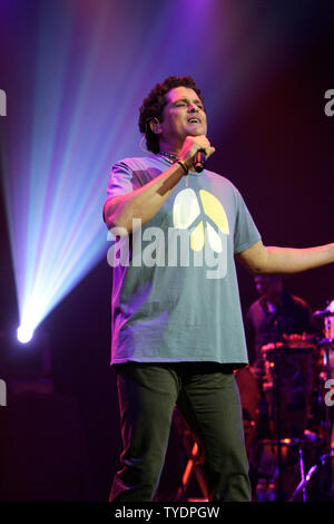 Colombian singer Carlos Vives performs during his concert at the Noches ...