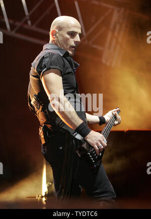 Zeta Bosio with the Argentine rock band Soda Stereo performs in concert ...