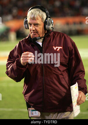 Virginia Tech coach Frank Beamer the Orange Bowl NCAA college football ...