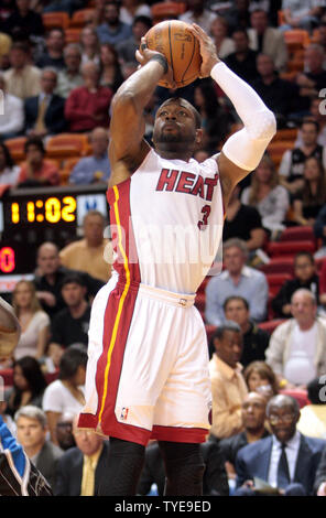 Miami Heat Forward Dwayne Wade (3) defends in 1st half action against ...