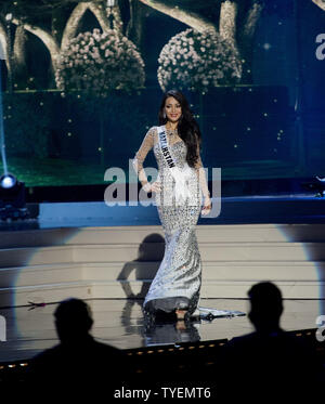 Miss Universe contestant Aiday Issayeva from Kazakhstan models a ...