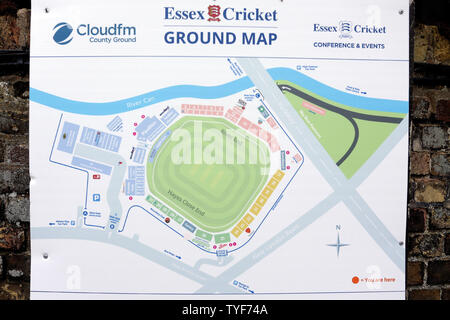 Essex Cricket Ground Map during Essex CCC vs Yorkshire CCC, Specsavers ...