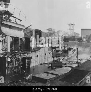 World War II - Wreckage of USS Utah laying in the mud at Pearl Harbor ...