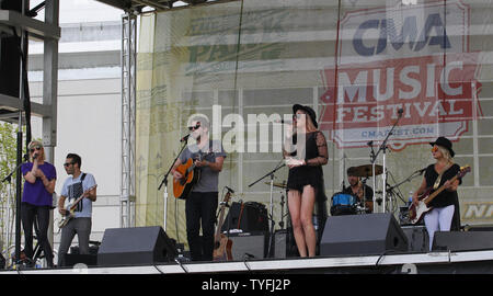 Country music band Stella James performs during the CMA Music Festival ...