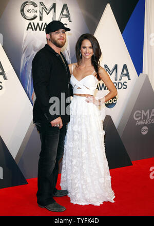 Country music artist Brantley Gilbert gestures prior to a NASCAR Cup ...