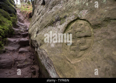 Stone steps at Dunino Den, Dunino, St. Andrews, Fife, Scotland Stock ...