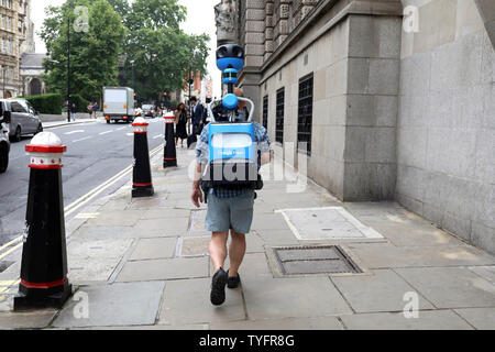 google street view walker trekker Stock Photo - Alamy