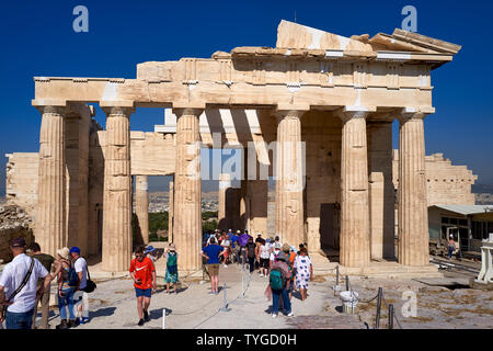 Athens Greece. Propylaea, the gate at the entrance of the Acropolis ...