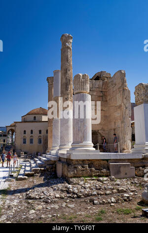 Historic columns of Hadrian's Library, Athens, Greece Stock Photo - Alamy