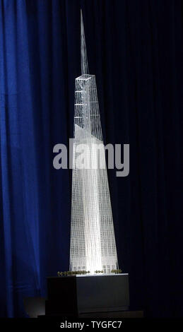 A model of the World Trade Center site in the office of architect ...