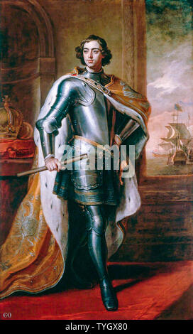 PETER THE GREAT (1672-1725) Russian Emperor and Tsar in an engraving ...