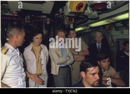 Rosalynn Carter, Jimmy Carter and Admiral Hyman Rickover aboard the ...