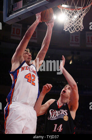 Philadelphia 76ers' Jason Smith tries to block a shot by Charlotte ...