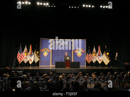President George W. Bush speaks to the cadets at the West Point ...
