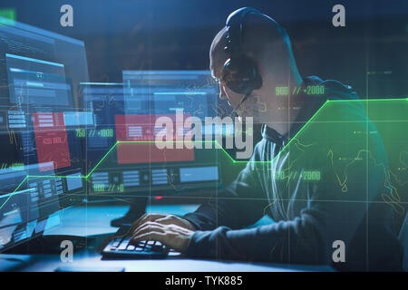 hacker with access denied messages on computer Stock Photo - Alamy