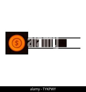 Video game money progress bar with a golden coin - Vector Stock Vector ...