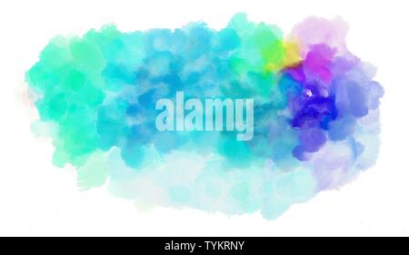 watercolor background. painting with medium turquoise, beige and pale ...