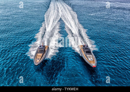 inflatable motor boat in formentera, navigate in the beautiful sea of ...