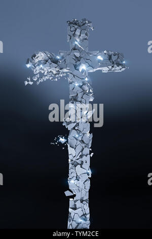 Christianity concept illustration. Cross and Jesus word. 3D rendering ...