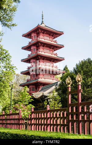 The red Japanese Tower, pagoda built by architect Alexandre Marcel in ...