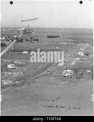 Tornado damage. Scottsbluff, Nebraska; Scope and content: Aerial and ...