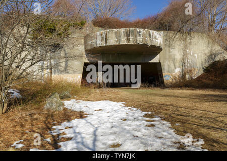 The remnants of Fort Dearborn, a World War II bunker, on the grounds of ...