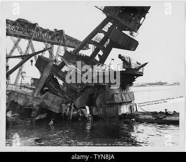 The top of the conning tower of a World War Two submarine preserved on ...