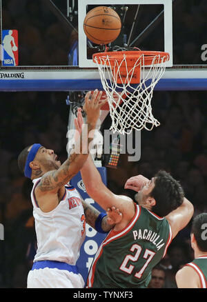 New York Knicks forward Kenyon Martin runs the court against the Denver ...