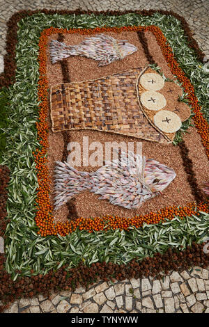 Corpus Christy religious festival in funchal, June 2019, with flowers ...